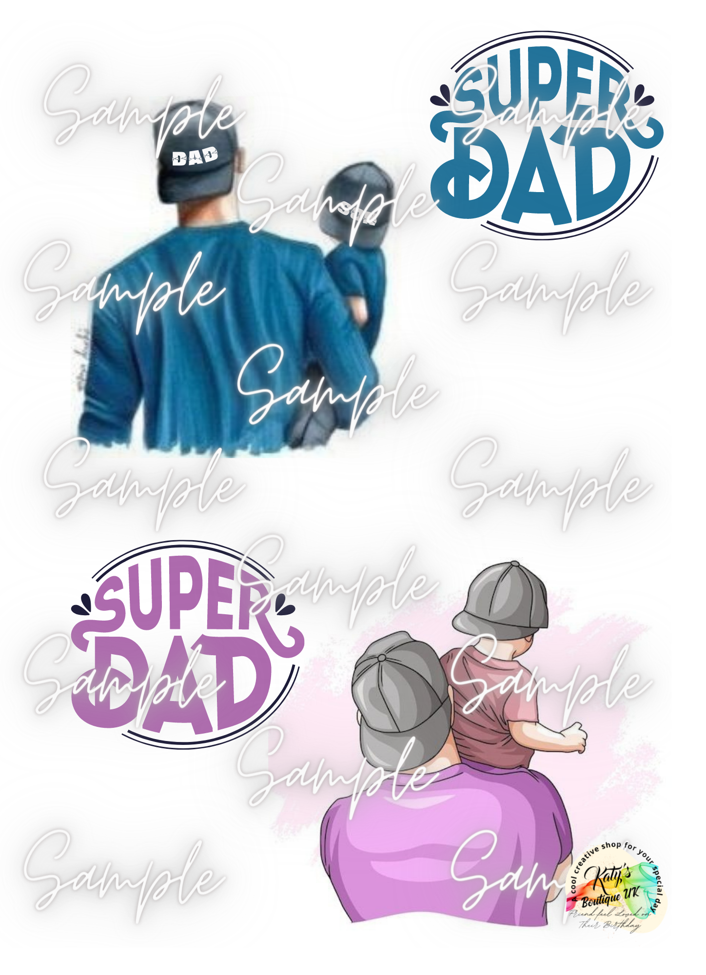 Family Dad themed personalised edible cake topper BIRTHDAY CAKE TOPPER
