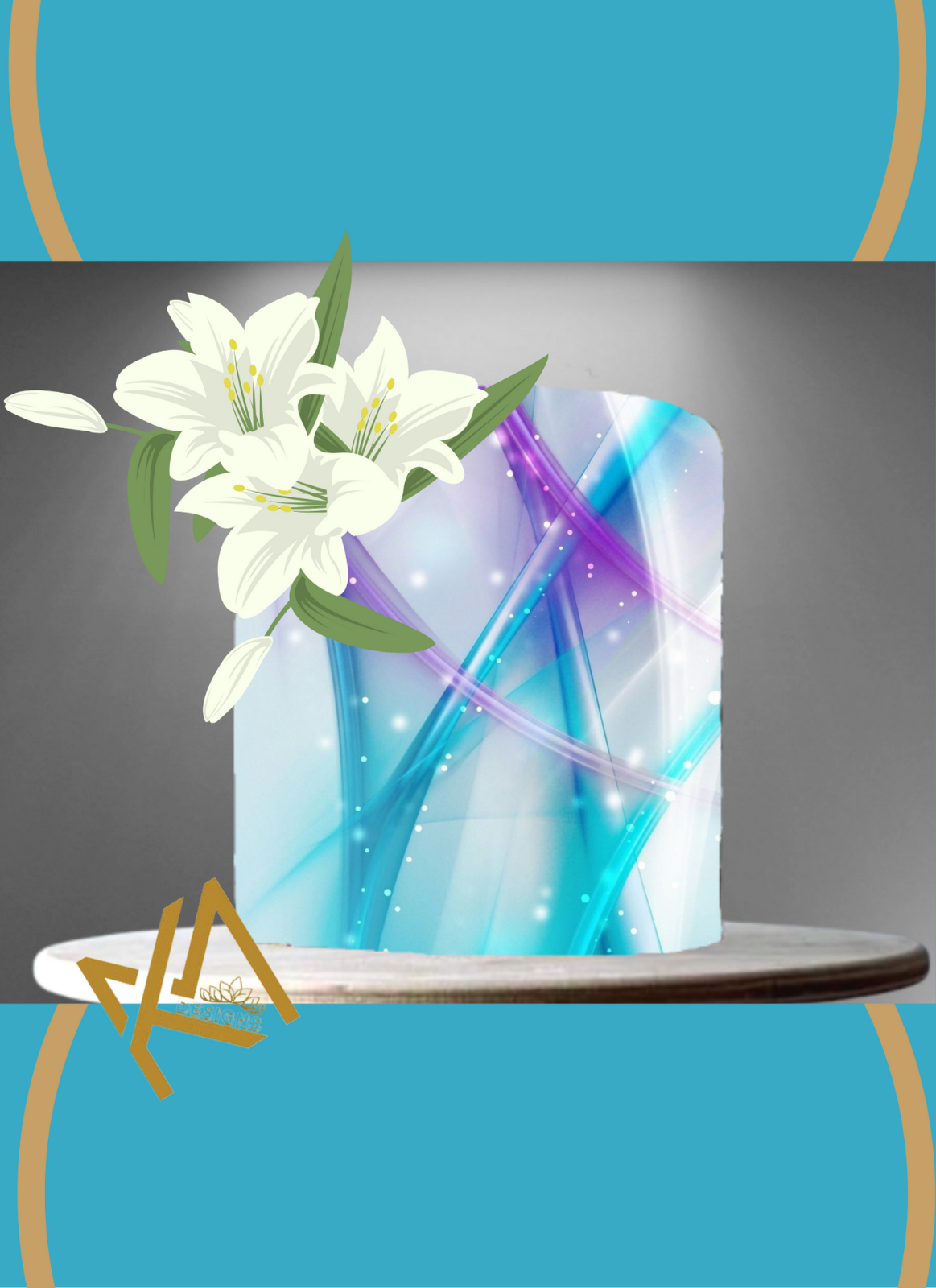 Edible Image wrap around Cake Toppers Wallpaper Background/ Board Cover