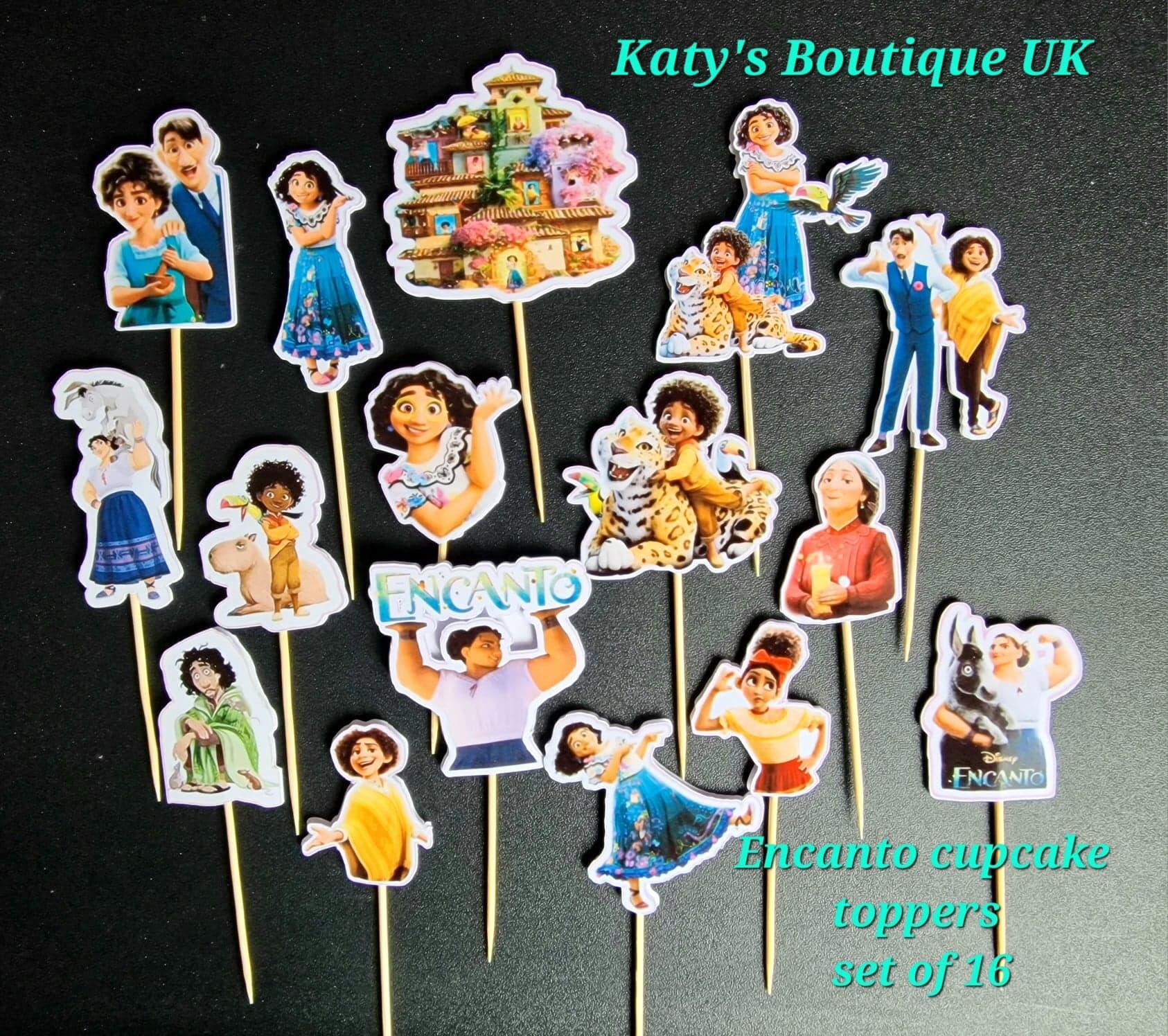 Encanto themed unbranded edible 3D handmade cake topper and cupcake toppers