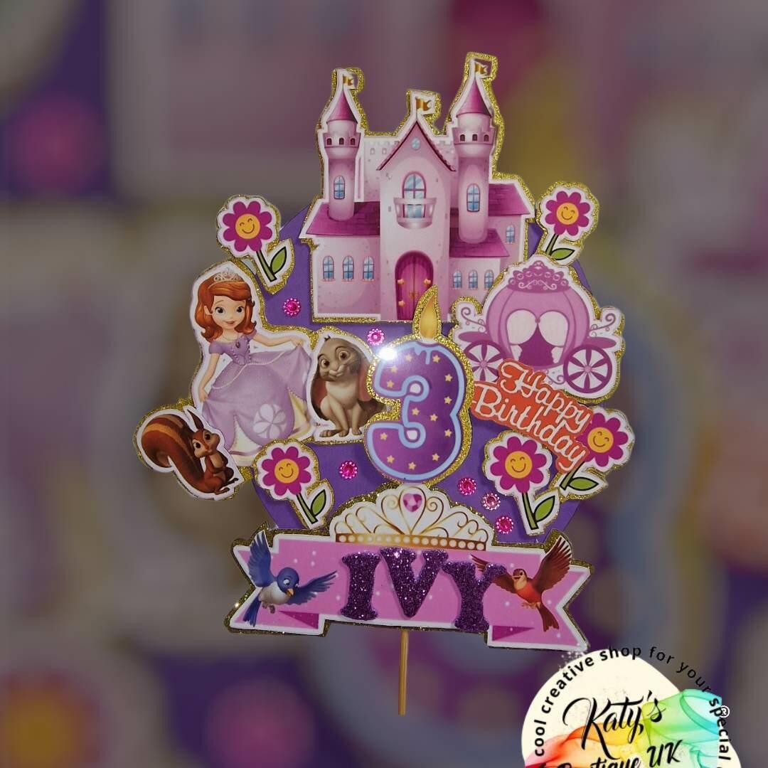 Sofia 3D themed unbranded handmade Cake Topper /Princess Sofia Cake Topper