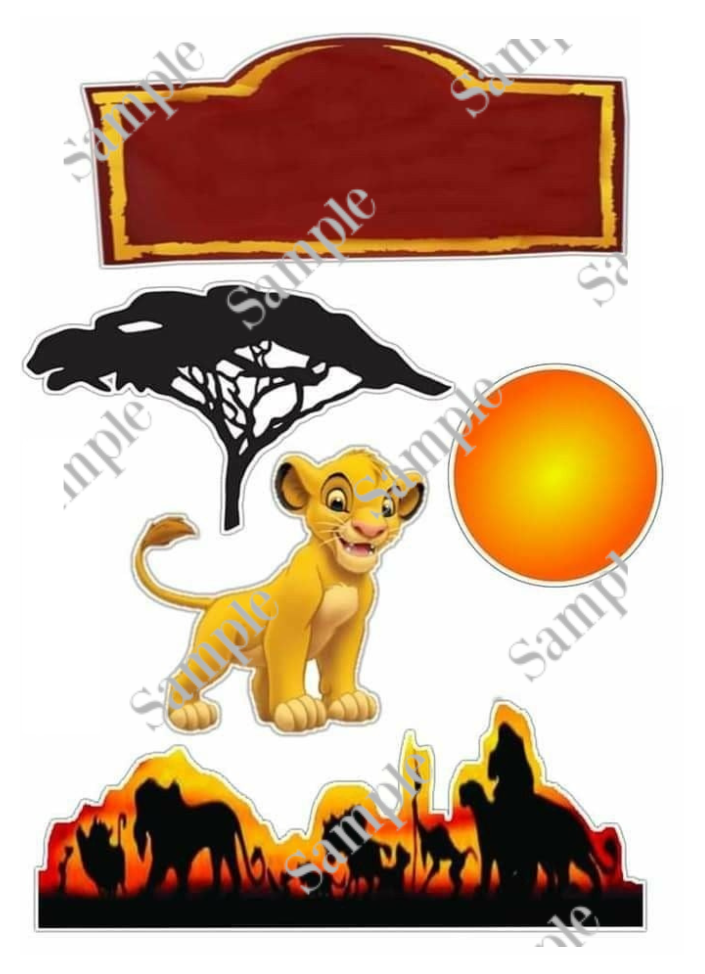 The Lion King/ Simba themed unbranded prints personalised edible cake ...
