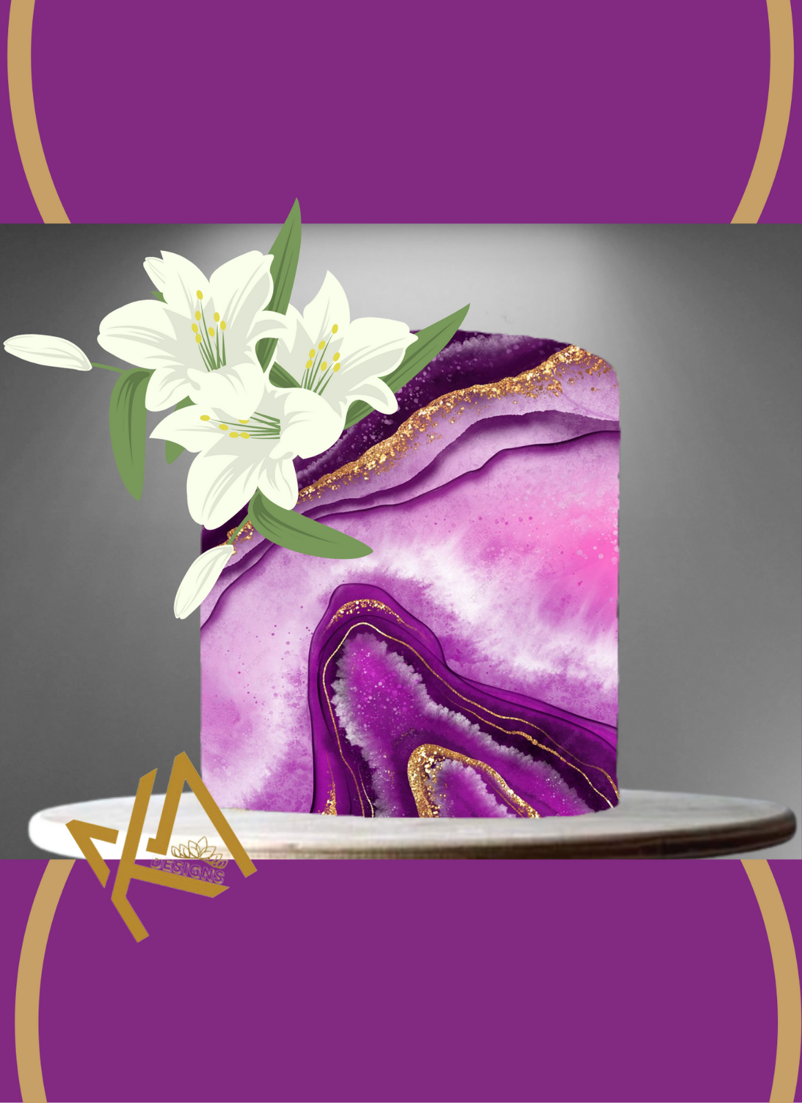 Edible Image wrap around Cake Toppers Wallpaper Background/ Board Cover