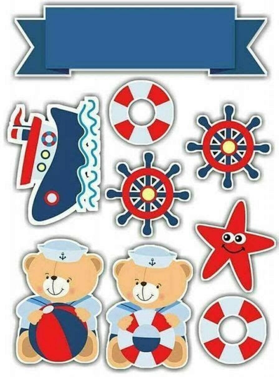 Cake tooper Boy/ baby bear/ Explorator navigator Bear edible icing topper