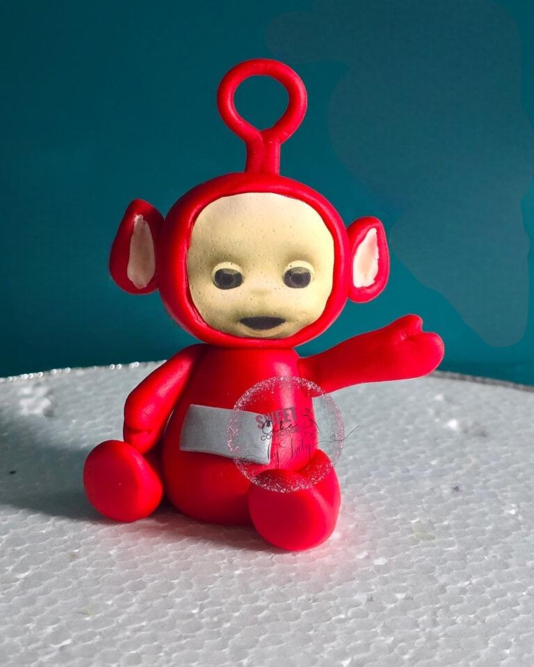 Handmade sugar paste Edible Figures for a Teletubbies themed cake