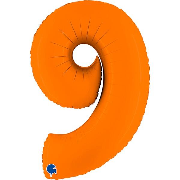Grabo 40" Matte Orange Number 9 Shape Balloons