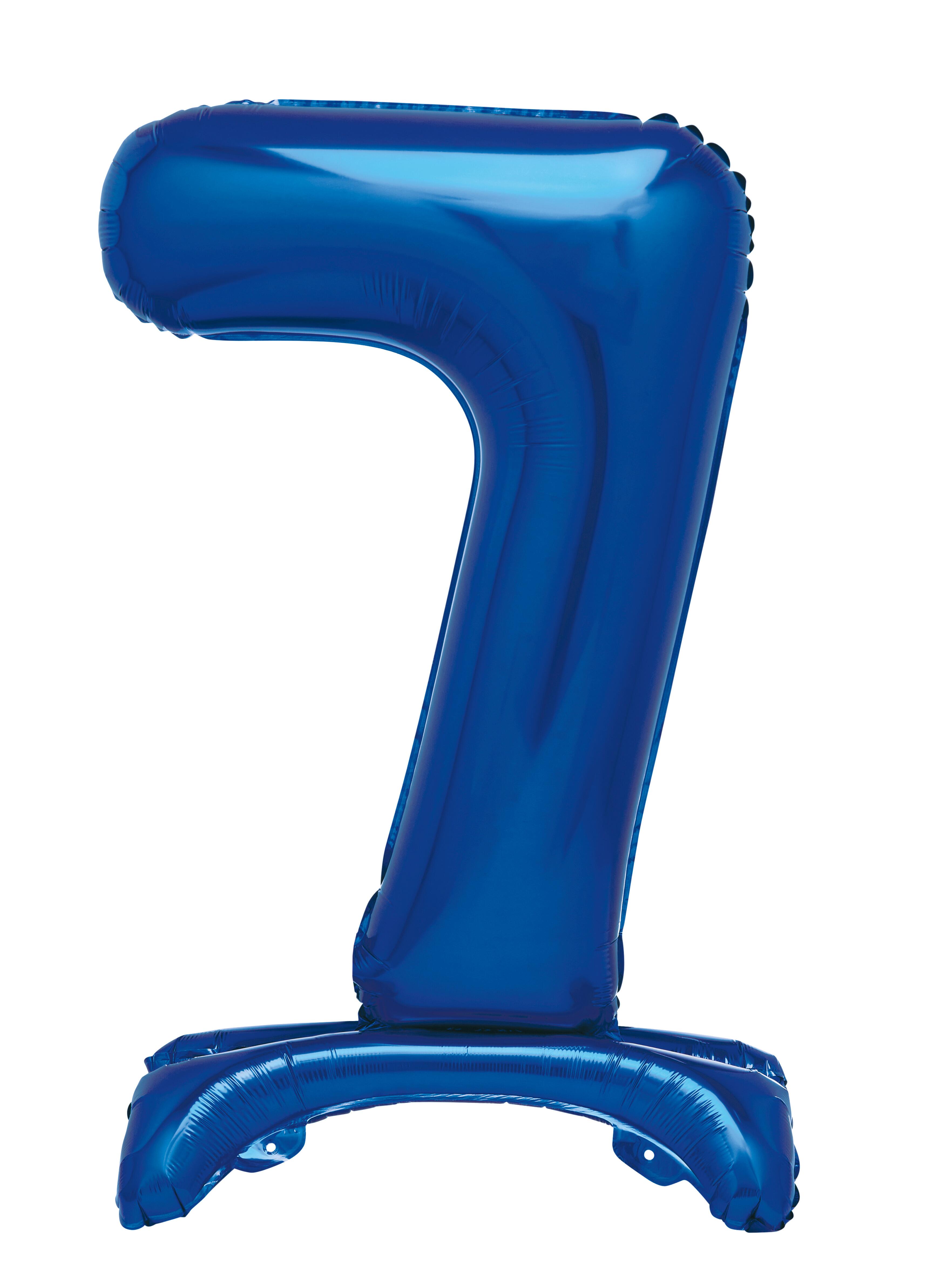 30" Blue Air-Fill Standing Number 7