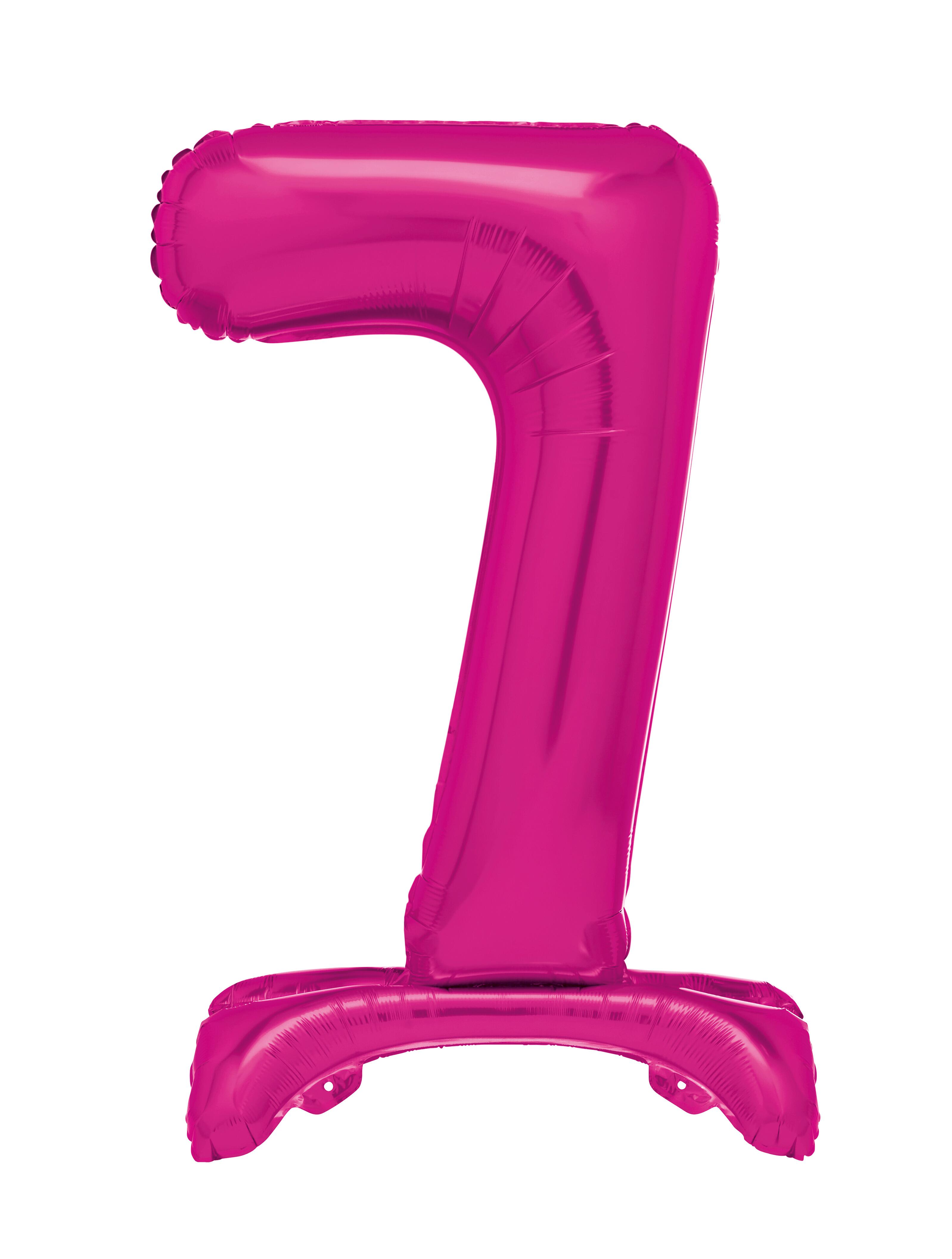 30" Hot Pink Air-Fill Standing Number 7