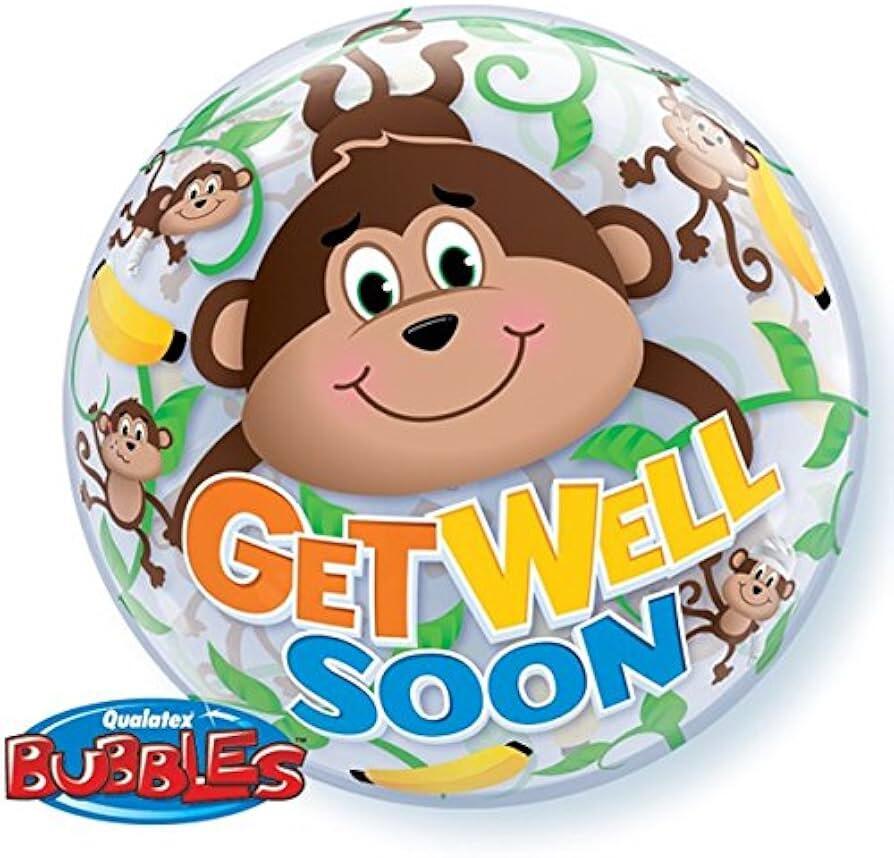 22" Get Well Soon Monkey Bubble