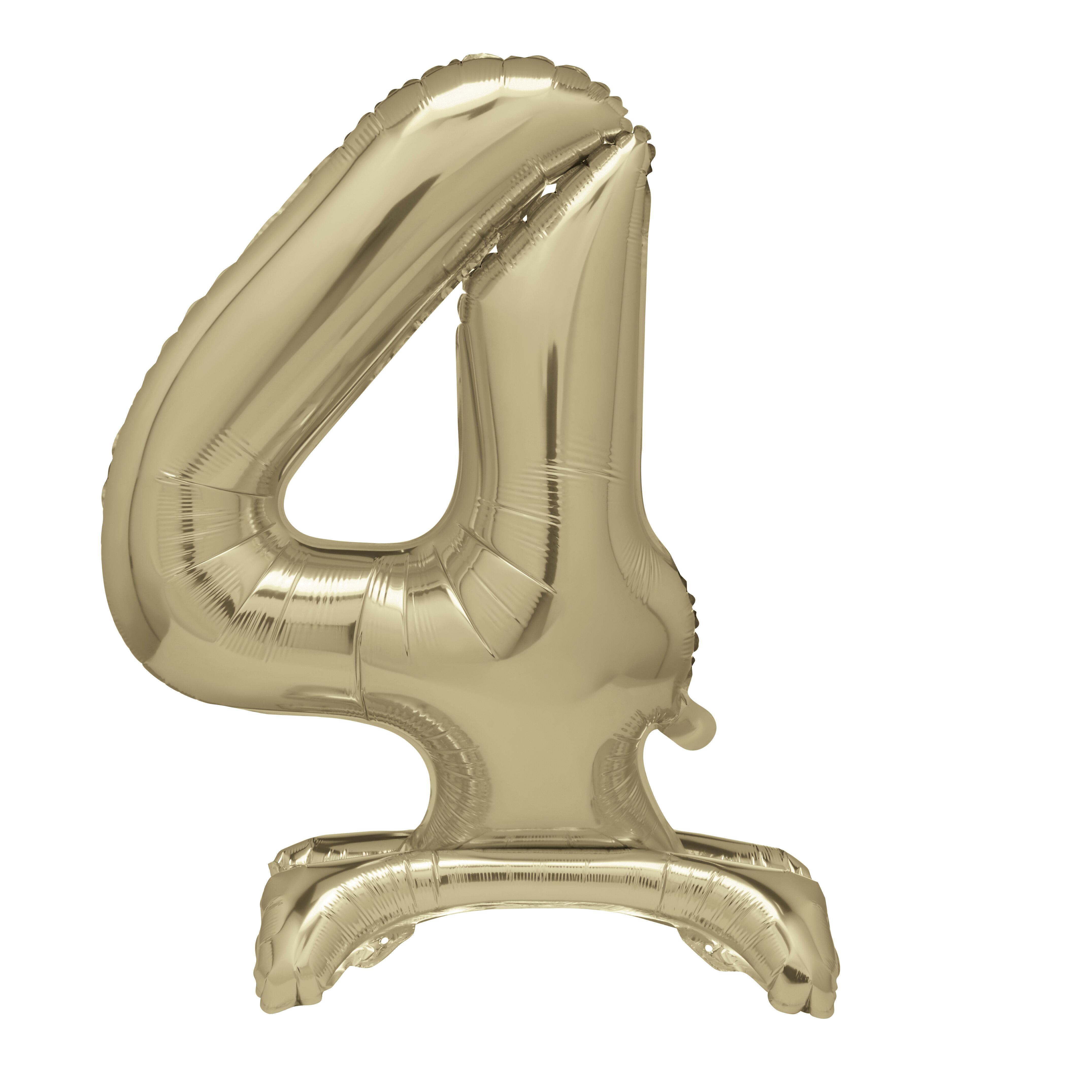 30" Gold Air-Fill Standing Number 4
