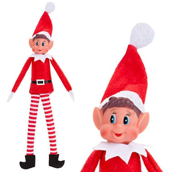 Long Leg Red Boy Jingle the Elf Figure 12"