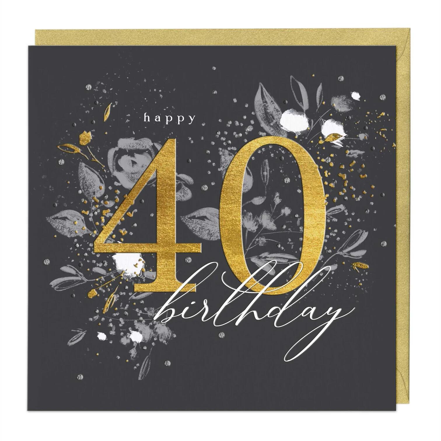 Golden Milestone 40th Birthday Card