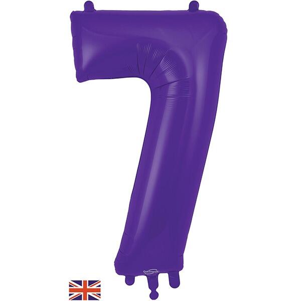 Purple 34" Foil Number 7 Balloon Helium Filled