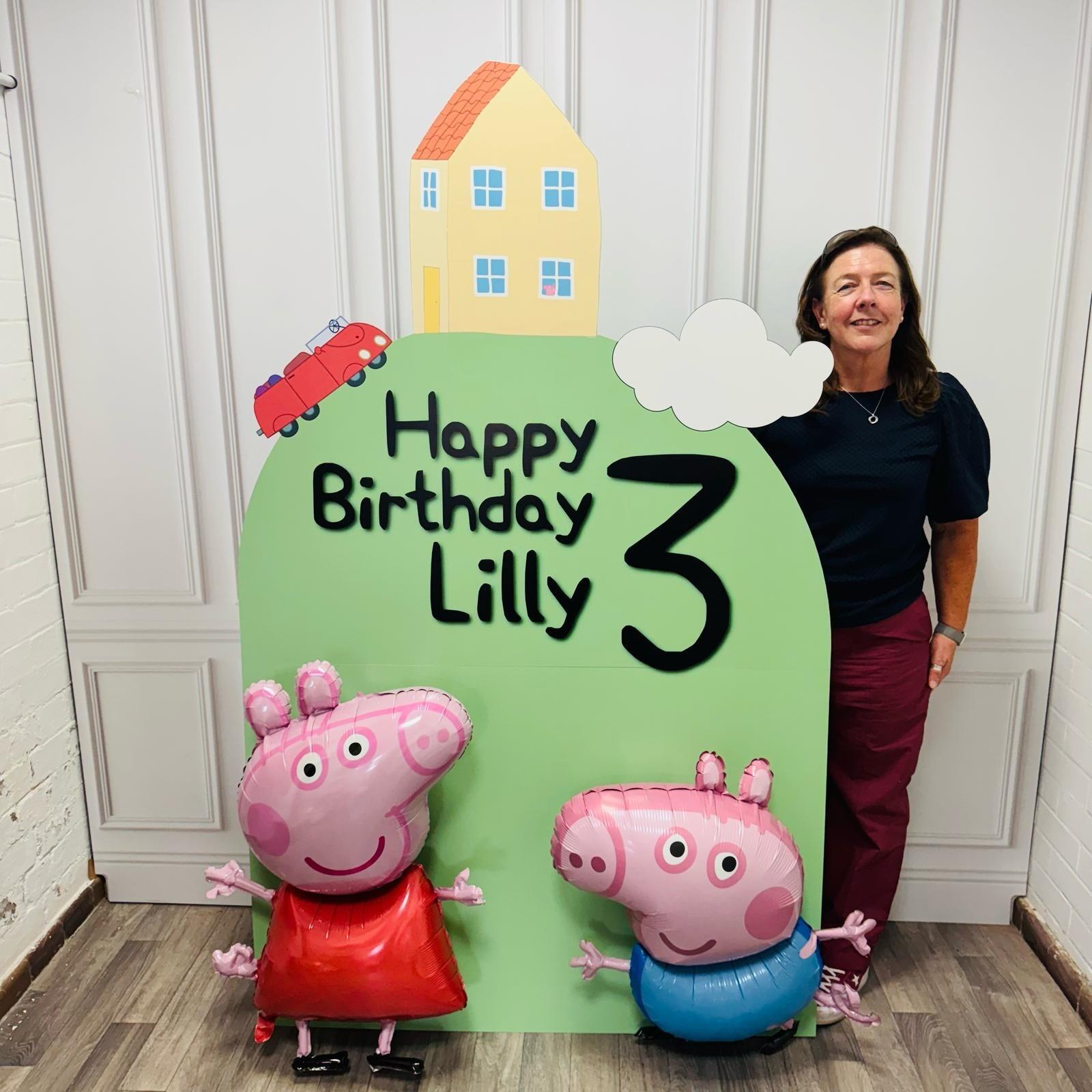 Cardboard Cut Out Hill with Peppa & George