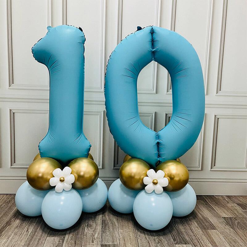 Blue and Gold Daisy Number Display