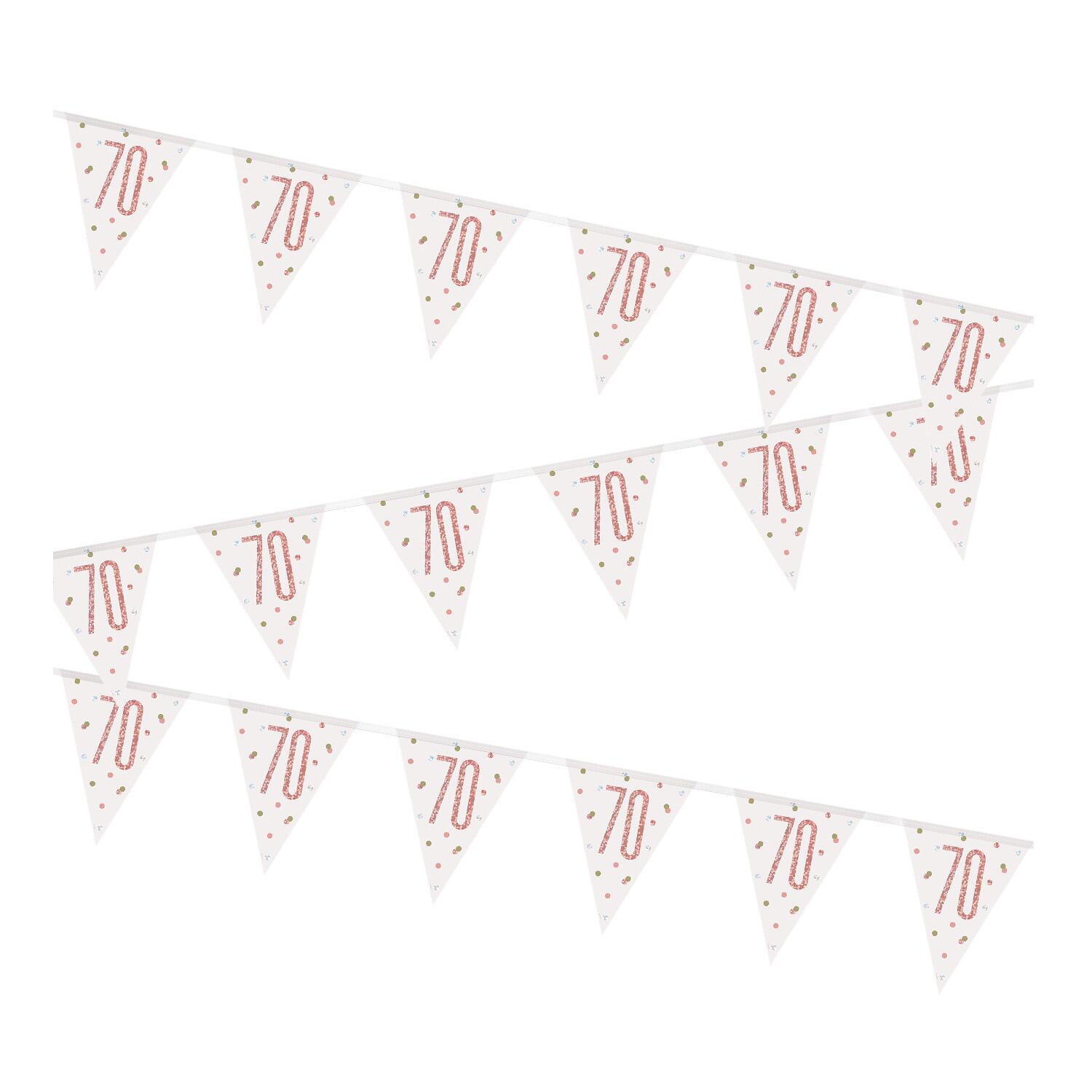 Rose Gold 70th Birthday Banner