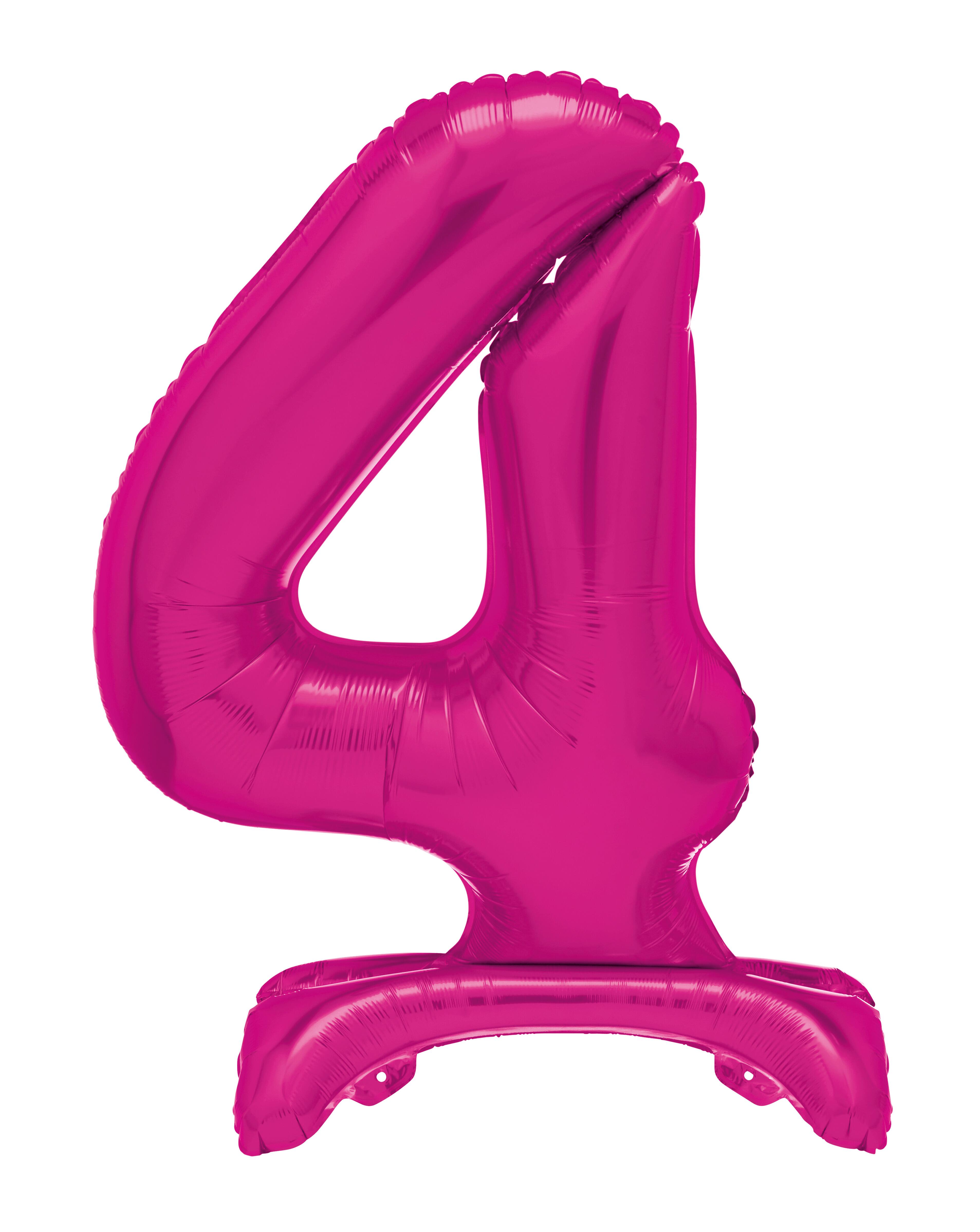 30" Hot Pink Air-Fill Standing Number 4