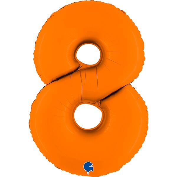 Grabo 40" Matte Orange Number 8 Shape Balloons