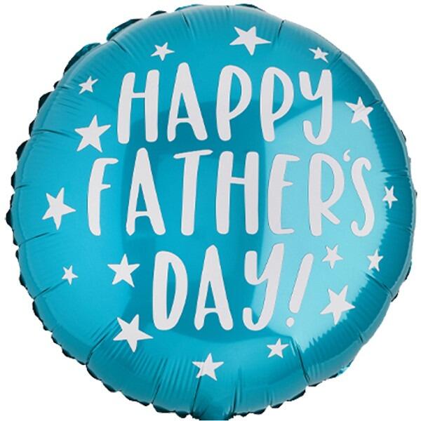 Happy Father's Day Teal 20" Round Foil Balloon