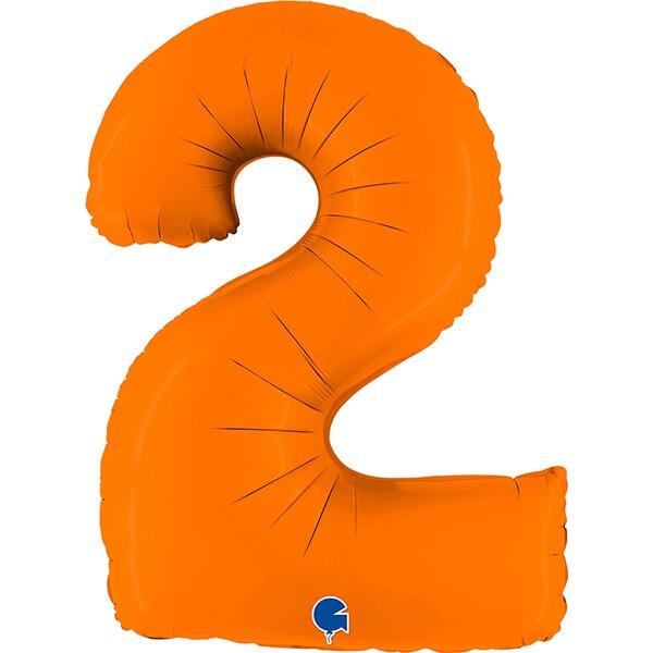 Grabo 40" Matte Orange Number 2 Shape Balloons