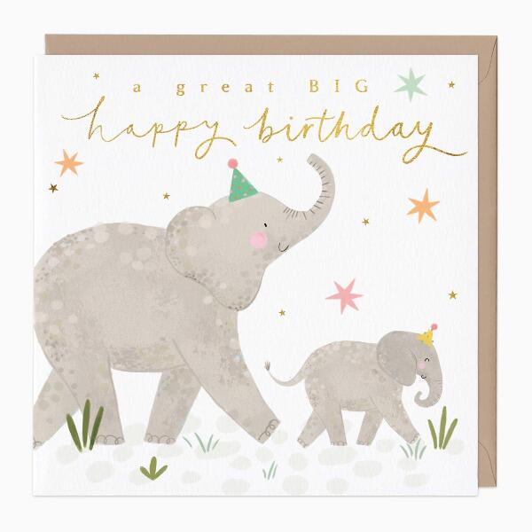 Happy Elephant Birthday Card