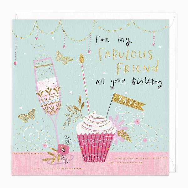 Fabulous Friend Cupcake Birthday Card