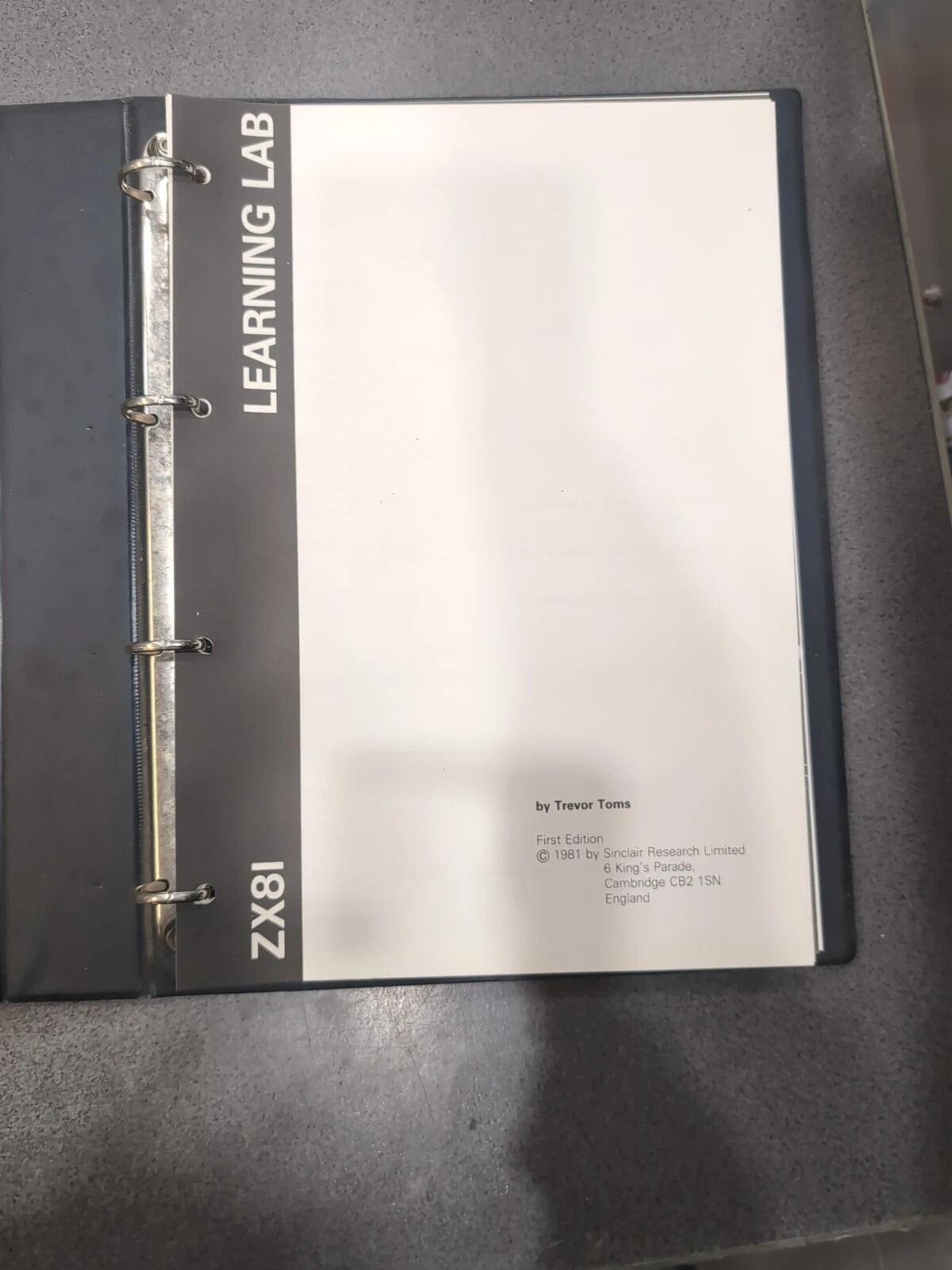 Sinclair ZX81 Learning Lab 1981 First Edition