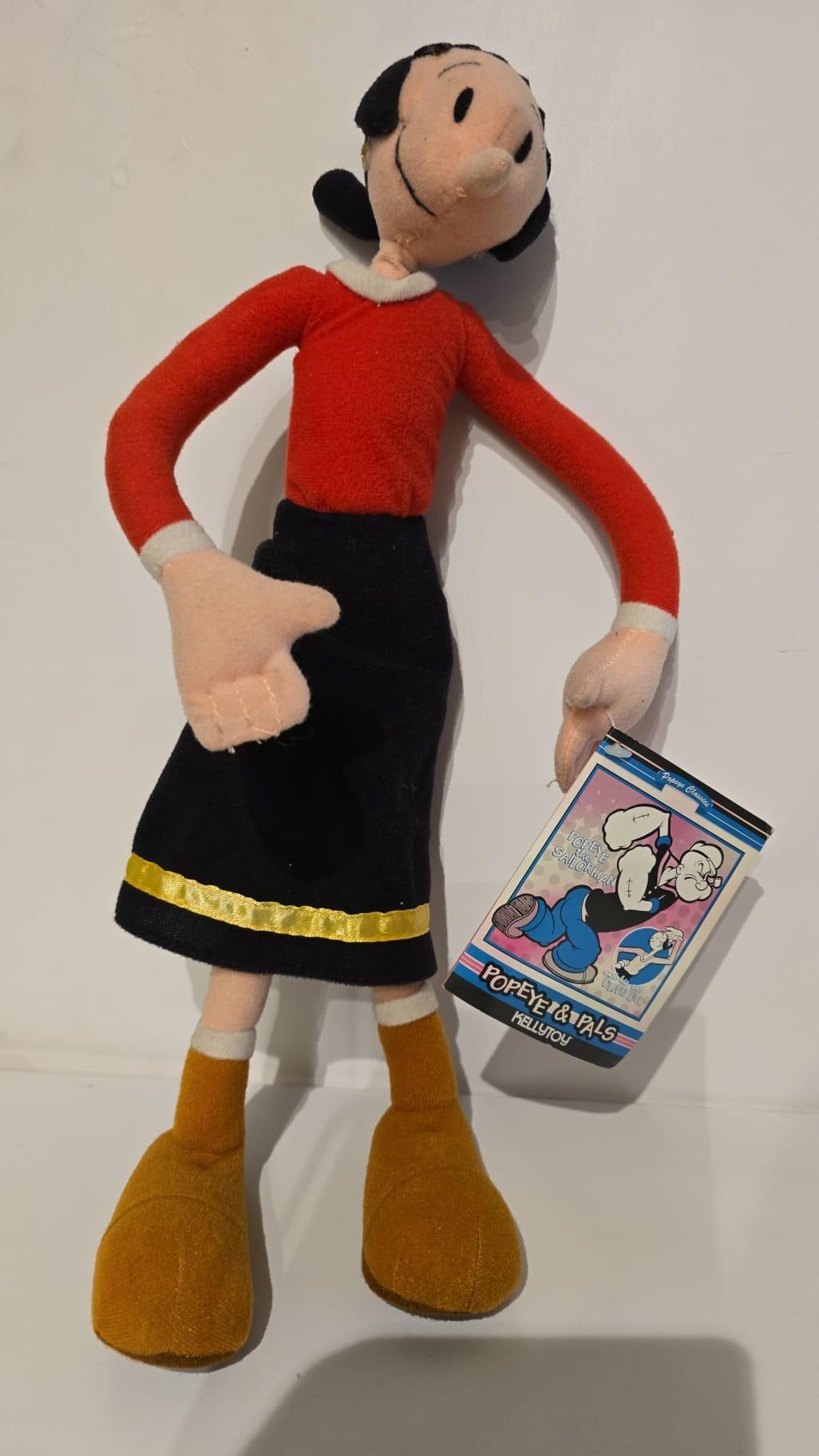 POPEYE PALS KELLYTOY .2002 PLUSH OLIVE TOY WITH TAG 16.5