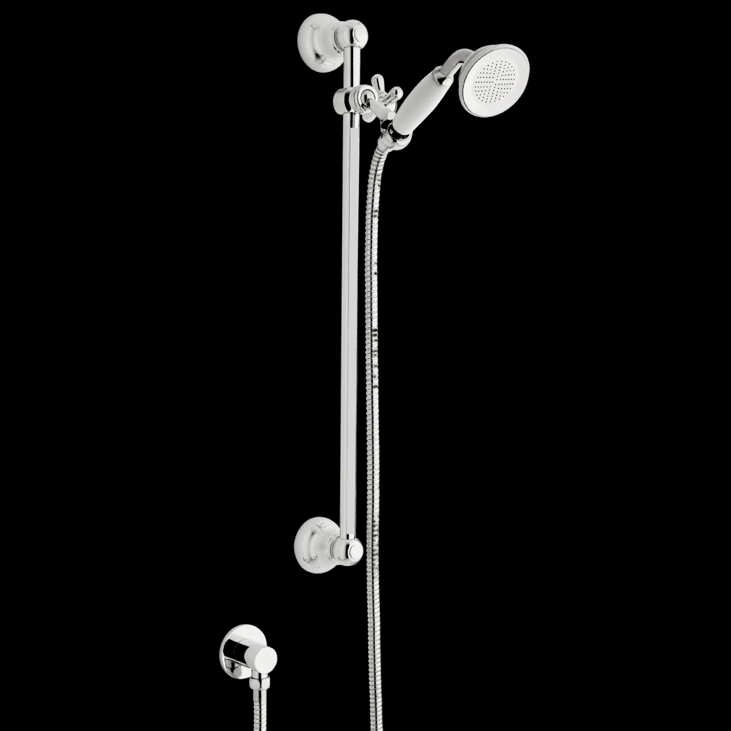 Traditional Round Chrome Slide Rail Kit with Telephone Type Handset