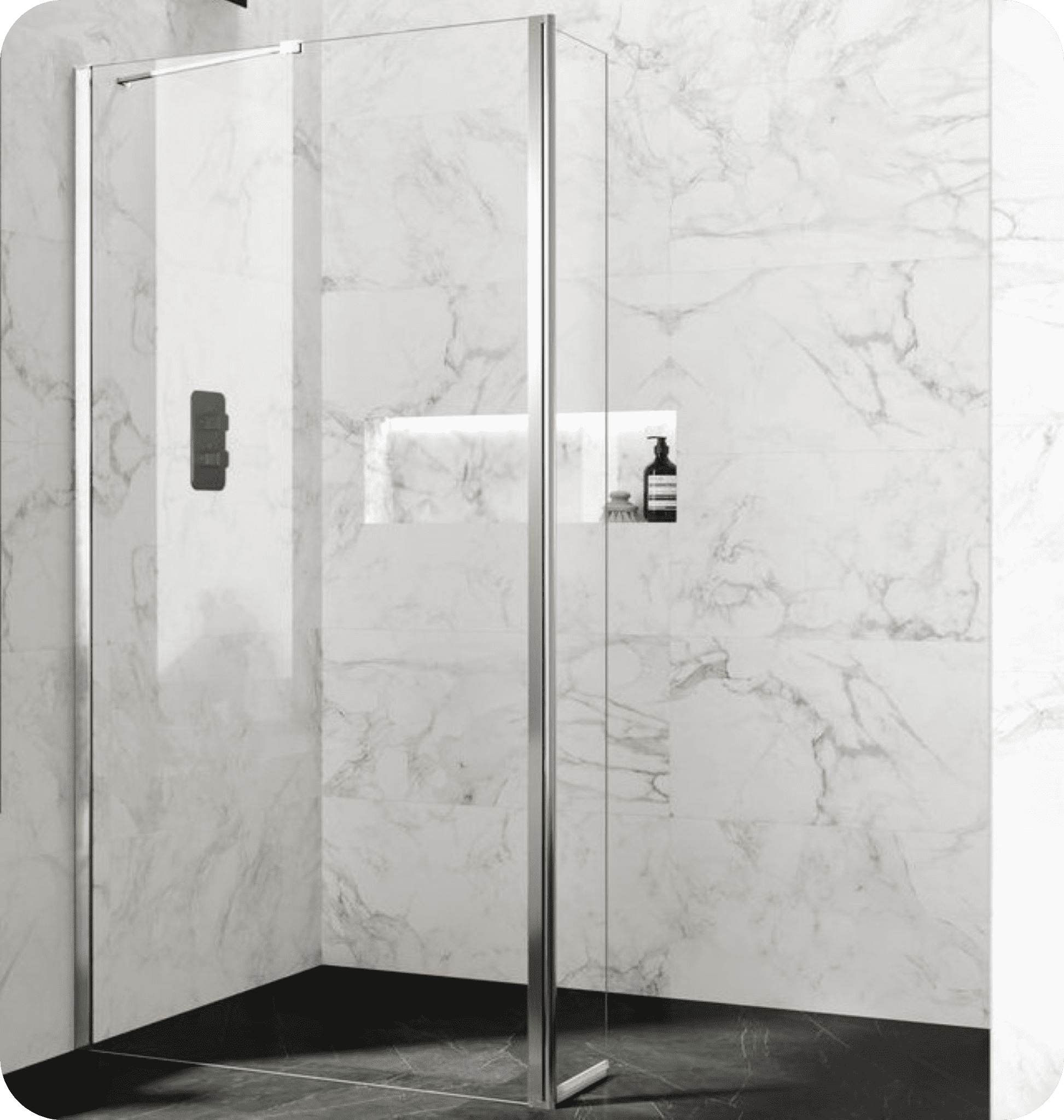 Aquatec River 8mm Walk- In Shower Enclosures with 250mm Fixed Return Panel