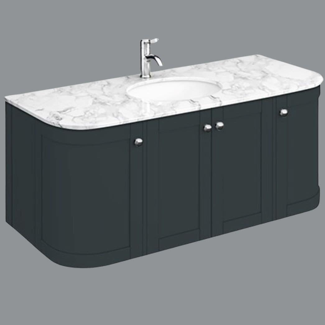 Rectory Traditional Curved 800mm Dark Grey Floor Standing Vanity Unit ...