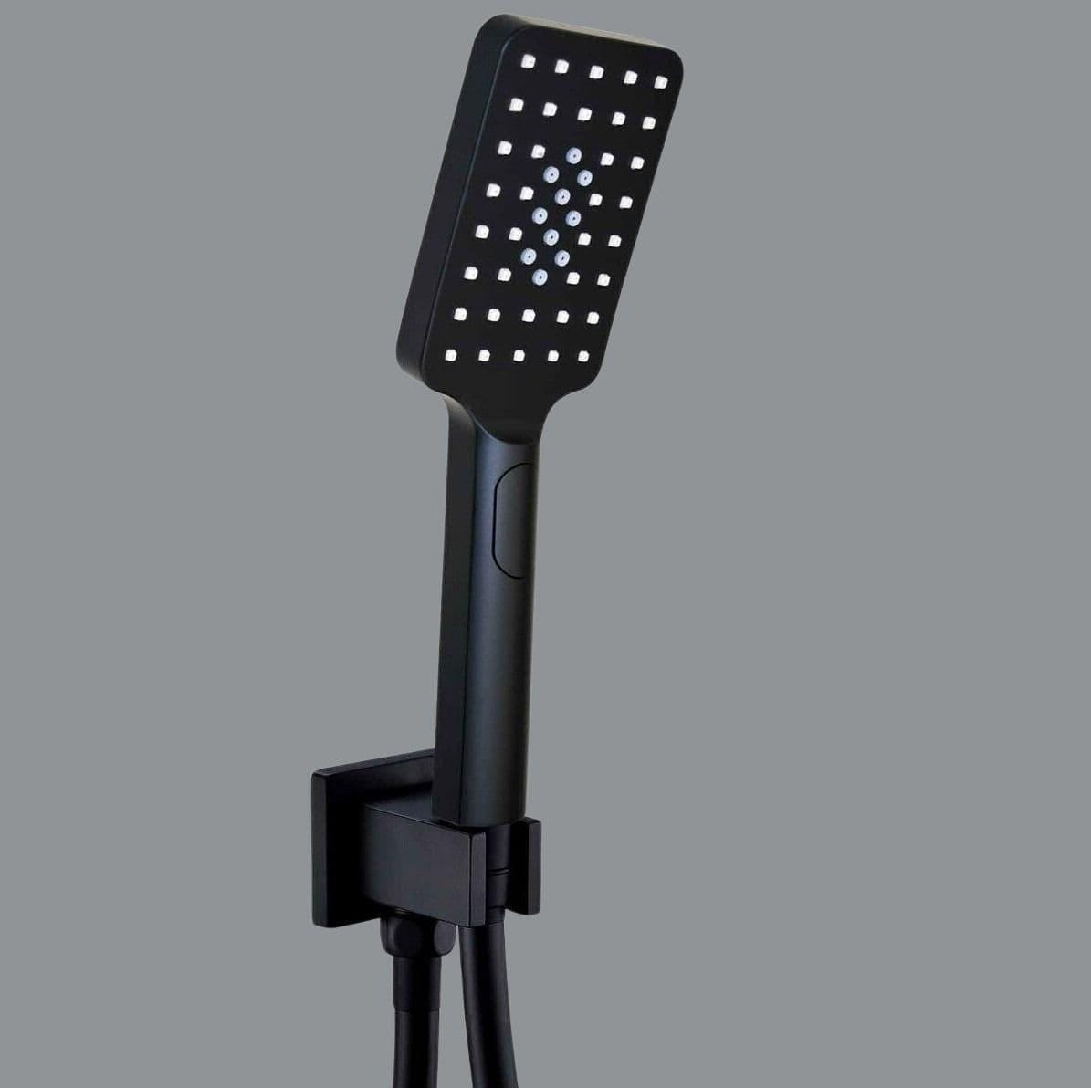 Nexus Matt Black Hand Shower Set with Square Handset