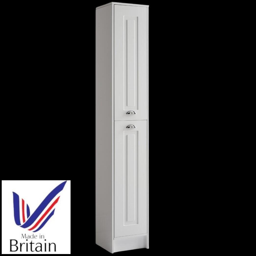 Astley 1800mm Matt White Traditional Floor Standing Tall Boy Cabinet