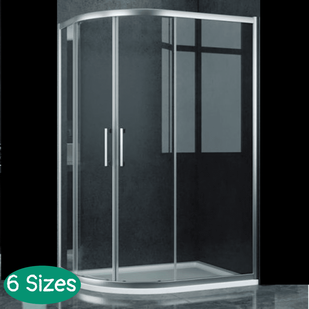 Concept / Rivar Offset Quadrant Shower Enclosure with Twin Sliding Doors - 6mm Tempered Safety Glass