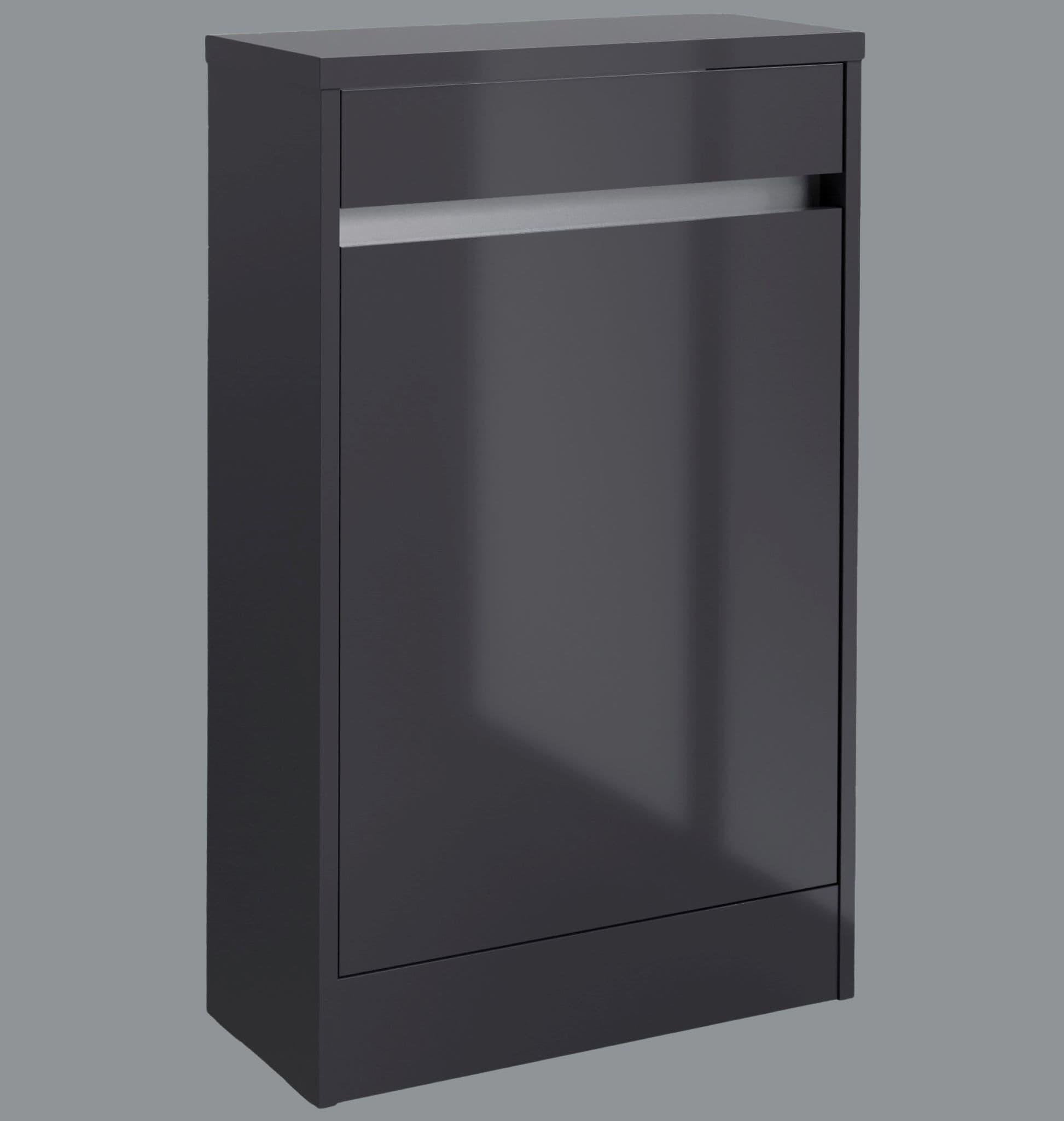 City Storm Grey Gloss 500mm Floor Standing Back to Wall WC Toilet Unit