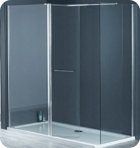 Renaissance Fixed Shower Screen with 350mm Hinged Return Panel. 8mm ...