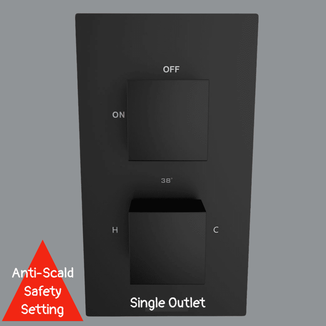 Nexus / Zena Black Single Outlet Concealed Thermostatic Shower Valve ...