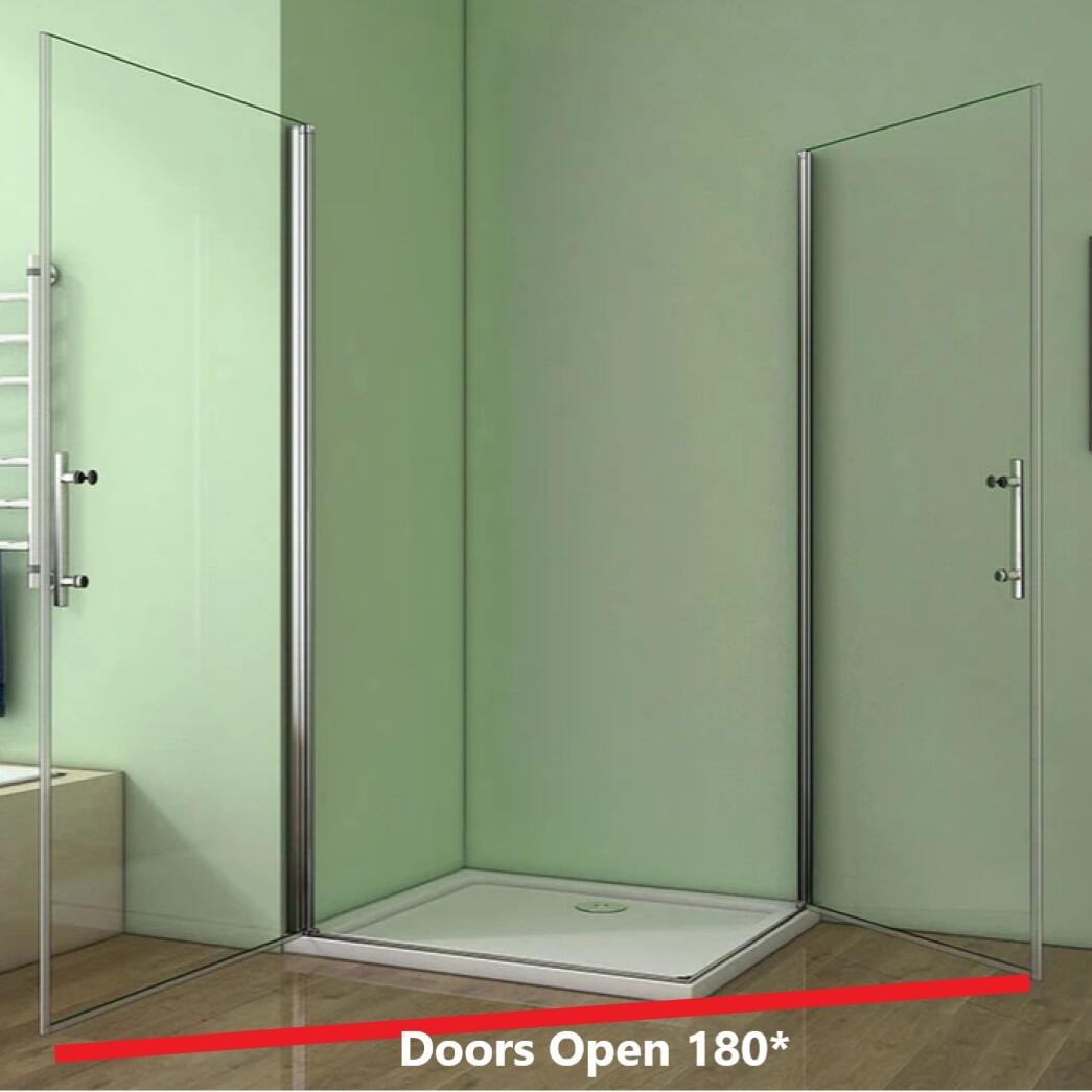 Easy Access Double Pivot Door Shower Enclosure - 6mm Safety Glass