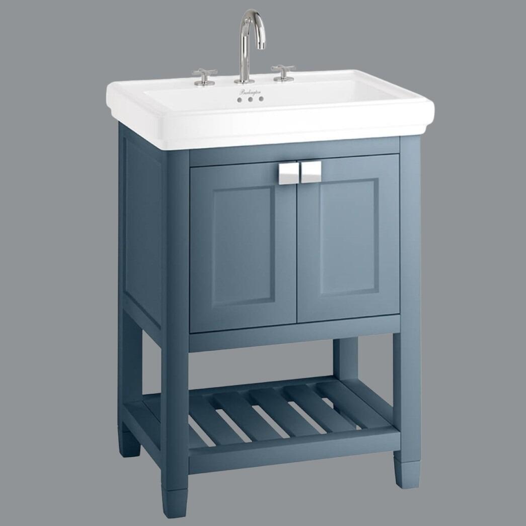 Burlington Riviera Bathroom Collection Art Deco Vanity Units Matt Blue