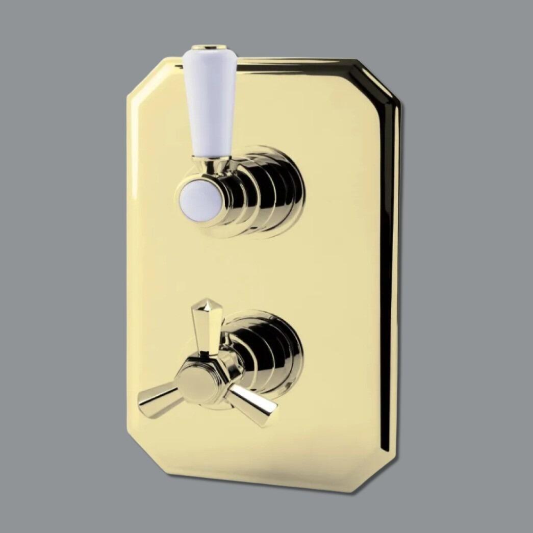 Adriana Gold Thermostatic Art Deco Style Concealed Shower Pack