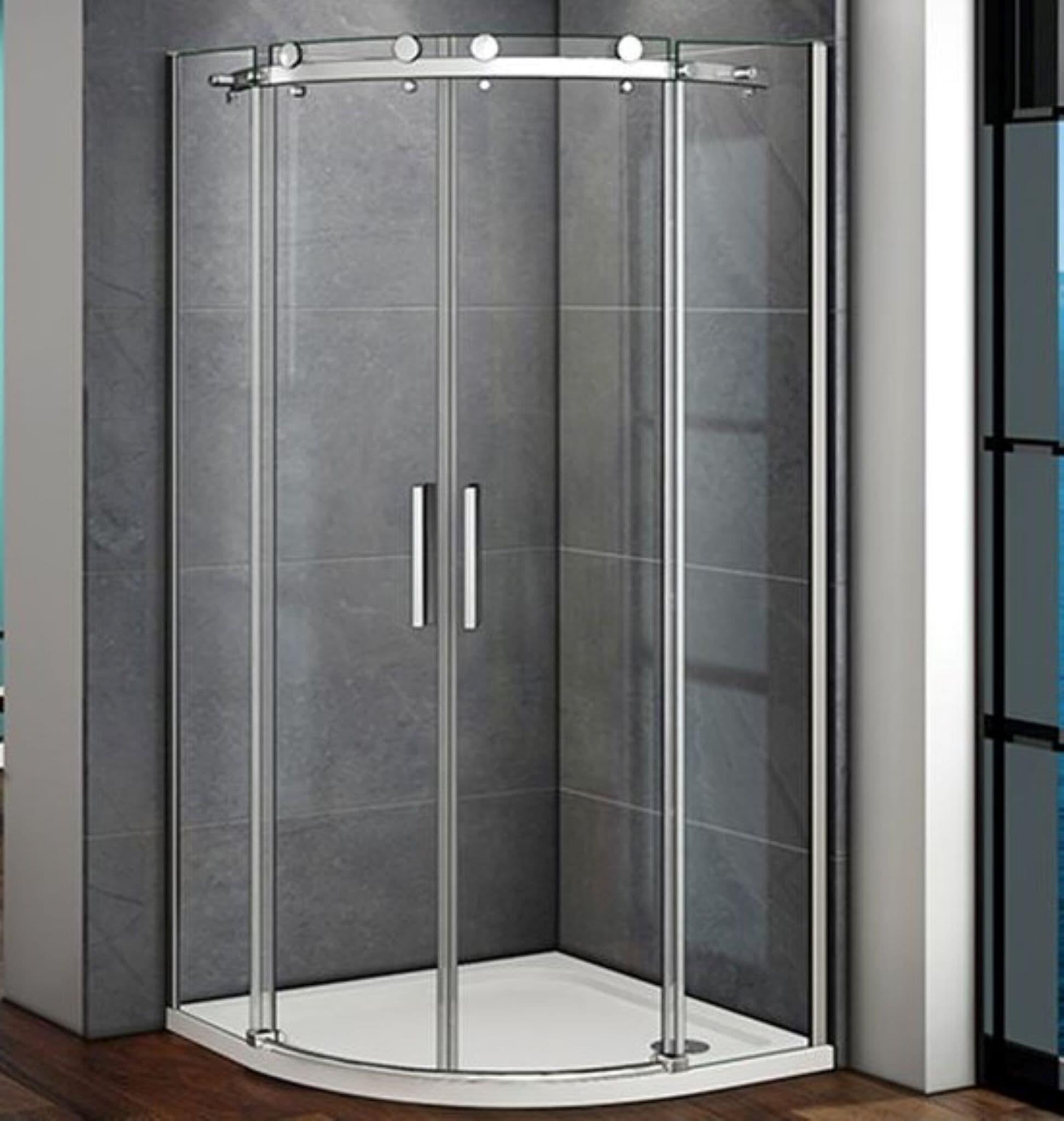 Aquatec Solo 8mm Double Sliding Door Quadrant Shower Enclosure
