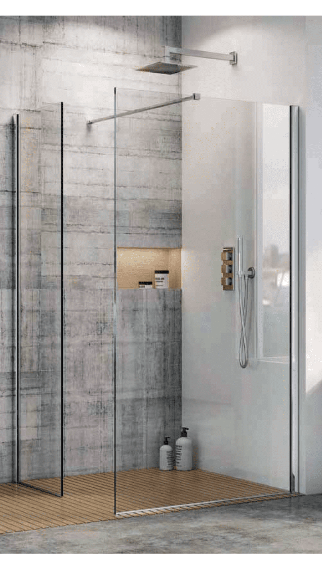 Oslo / Oxford 8mm Frosted Glass Fixed Shower Screen