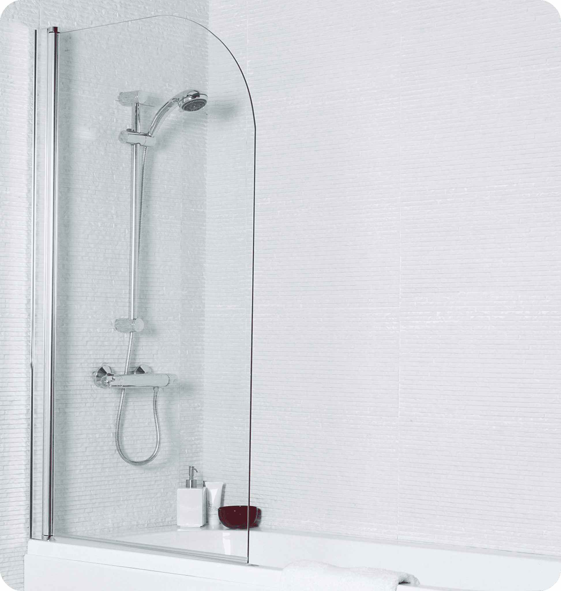 Concept 6mm Radius Edge Bath Shower Screen 1