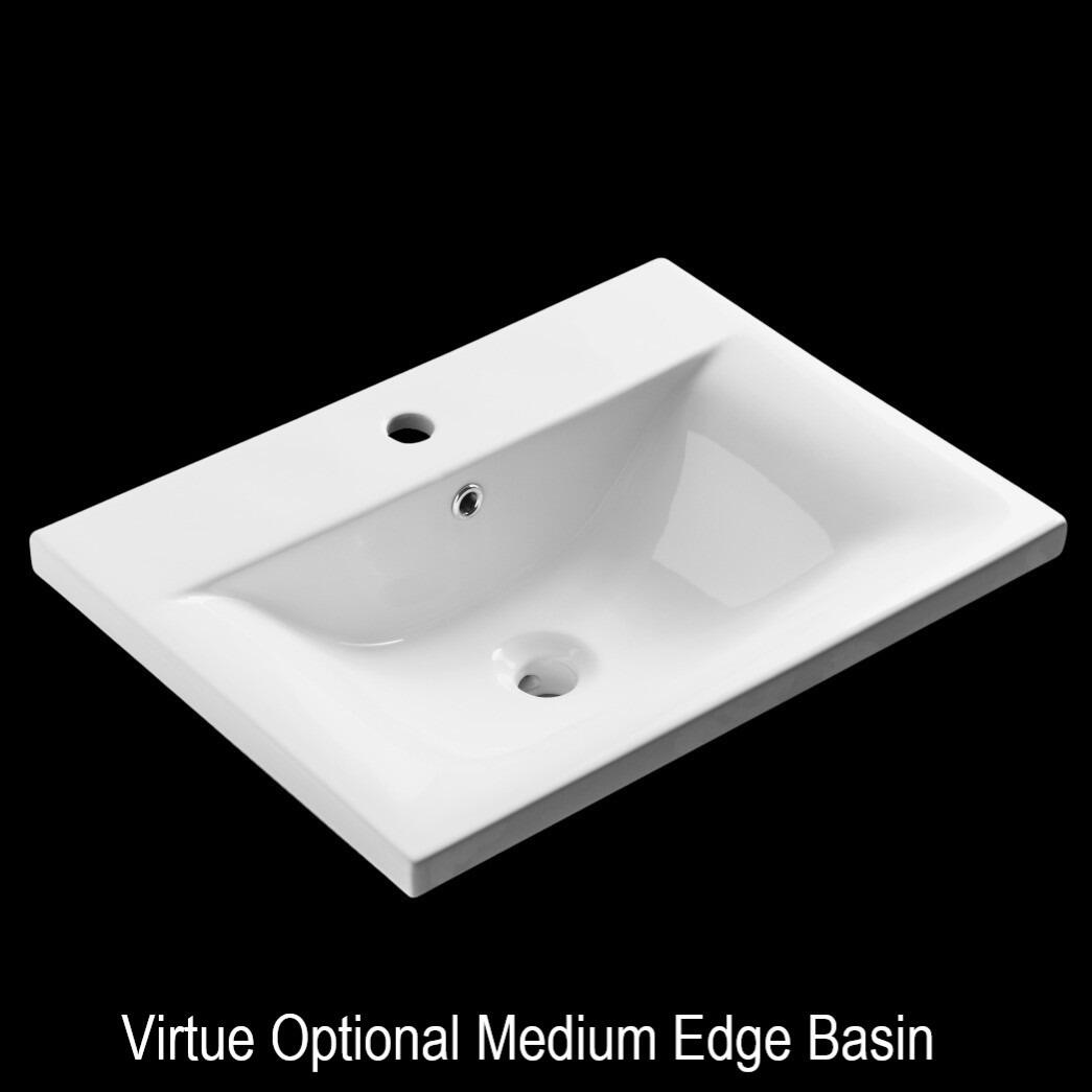 Virtue 500mm dark Grey Gloss Floor Standing 2 Door Vanity Unit with ...