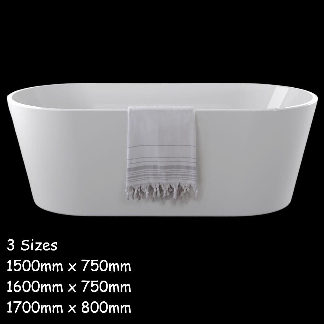 Coast White Double Ended Freestanding Acrylic Bath