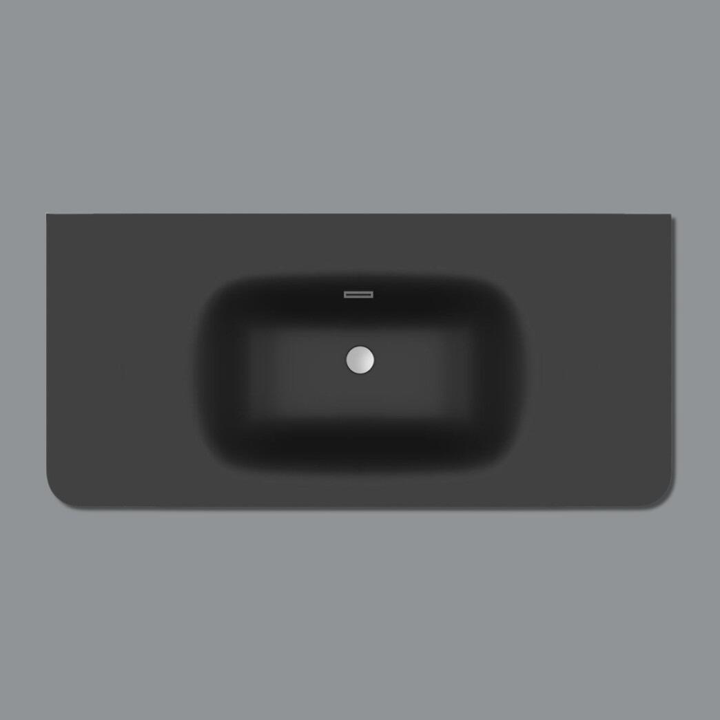 Wave Matt White Wall Hung Fluted Single Drawer Vanity Unit With White ...