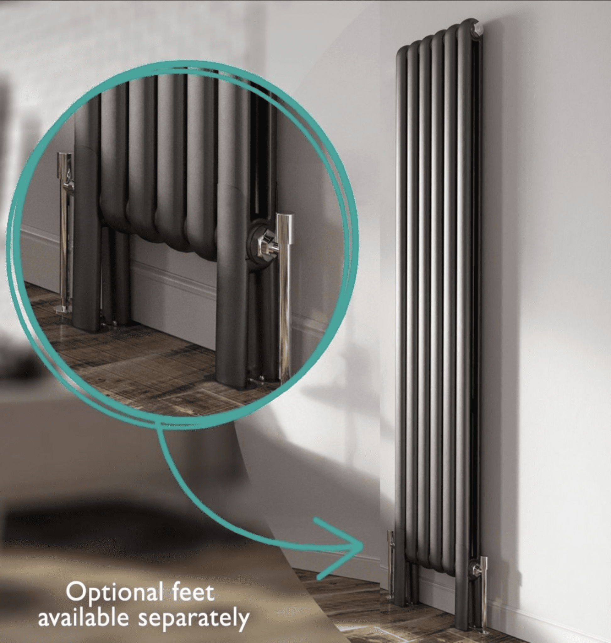 Optional Triple Radiator Feet - Kit for Floor Mounting