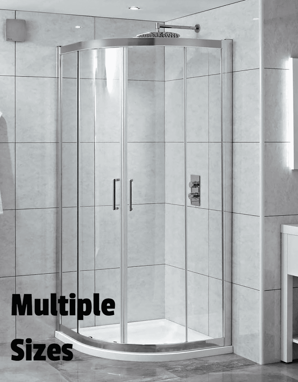 Concept / Rivar 6mm Quadrant Shower Door - 3 Sizes 800/900/1000mm