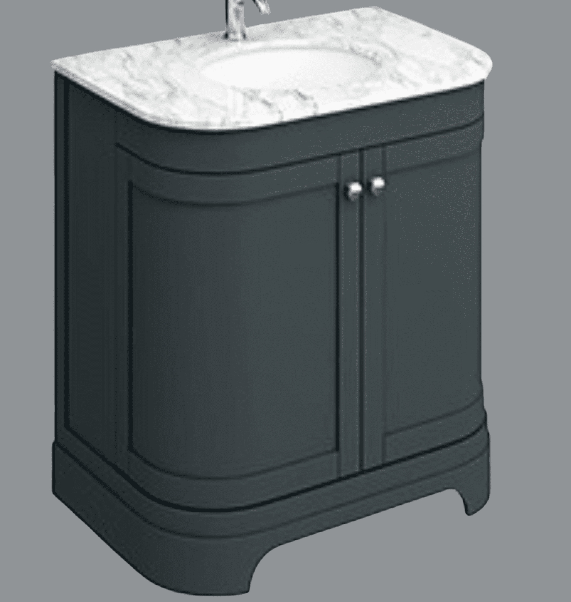 Churchill Curved 800mm Anthracite Floor Standing Vanity Unit with ...