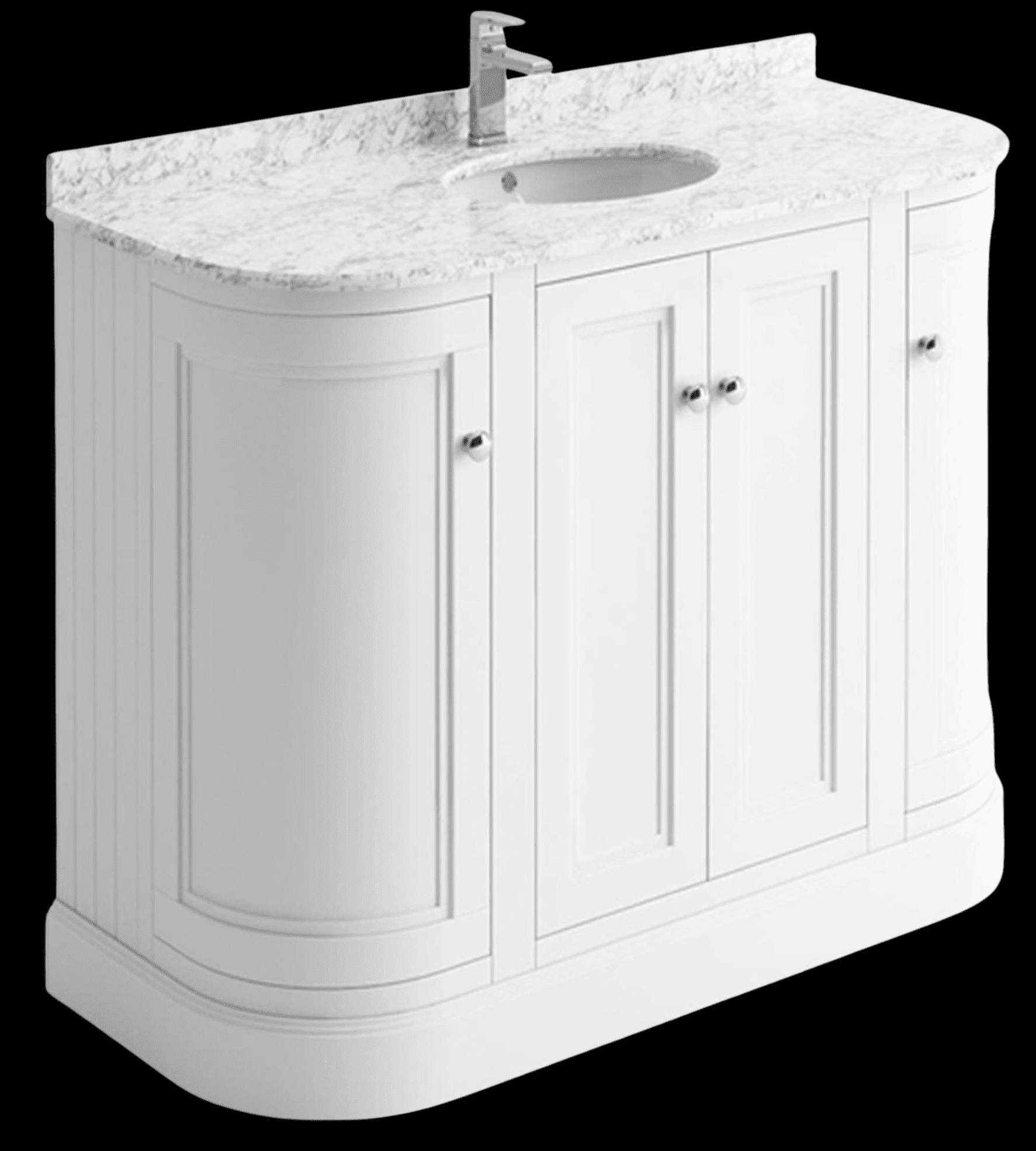 Rectory /Richmond Traditional Matt White Floor Standing Curved Vanity ...