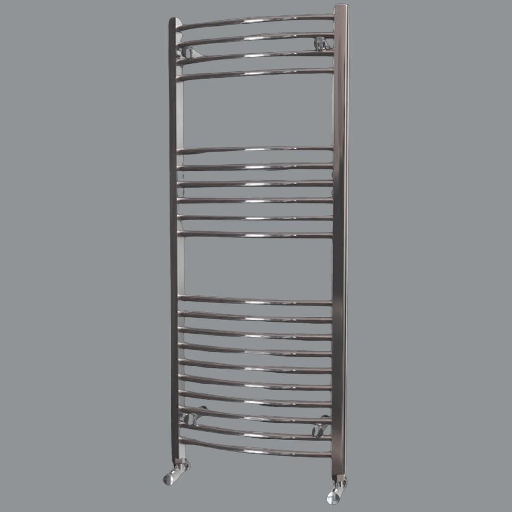 Nebula Chrome Curved Heated Towel Rails with Dual Fuel Option